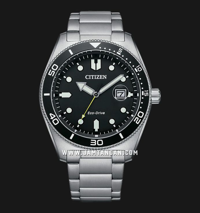 Citizen Eco Drive AW1760-81E Men Black Dial Stainless Steel Strap ...