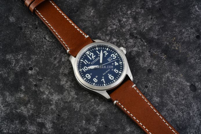Citizen Eco-Drive BM6838-33L Men Blue Dial Brown Leather Strap ...
