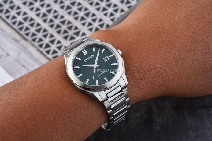 Citizen Eco Drive BM7620-83X Men Green Dial Stainless Steel Strap ...