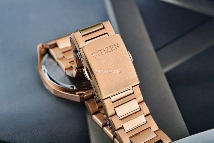 Citizen Eco Drive BM7633-81X Men Green Dial Rose Gold Stainless Steel ...