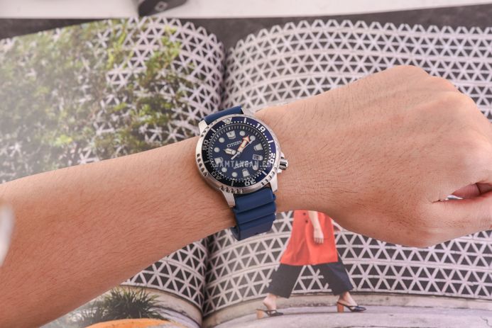 Citizen Promaster BN0151-17L Marine Eco Drive Men Blue Dial Blue Rubber ...