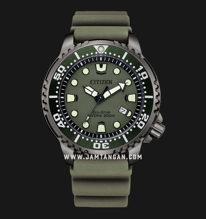 Citizen Promaster BN0157-11X Marine Eco Drive Men Green Dial Green ...