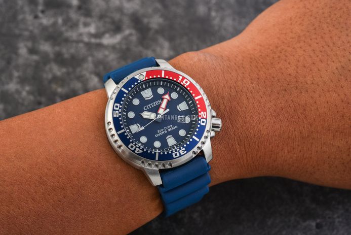 Citizen Promaster BN0168-06L Men Divers Blue Dial Blue Rubber Strap ...