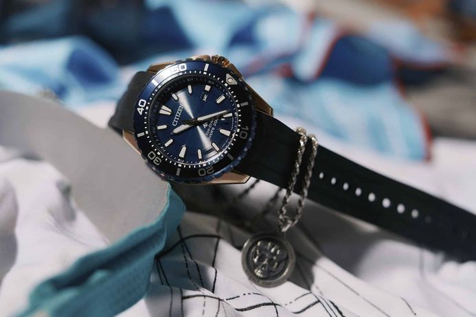 Citizen Promaster BN0196-01L Men Blue Dial Black Urethane Strap ...