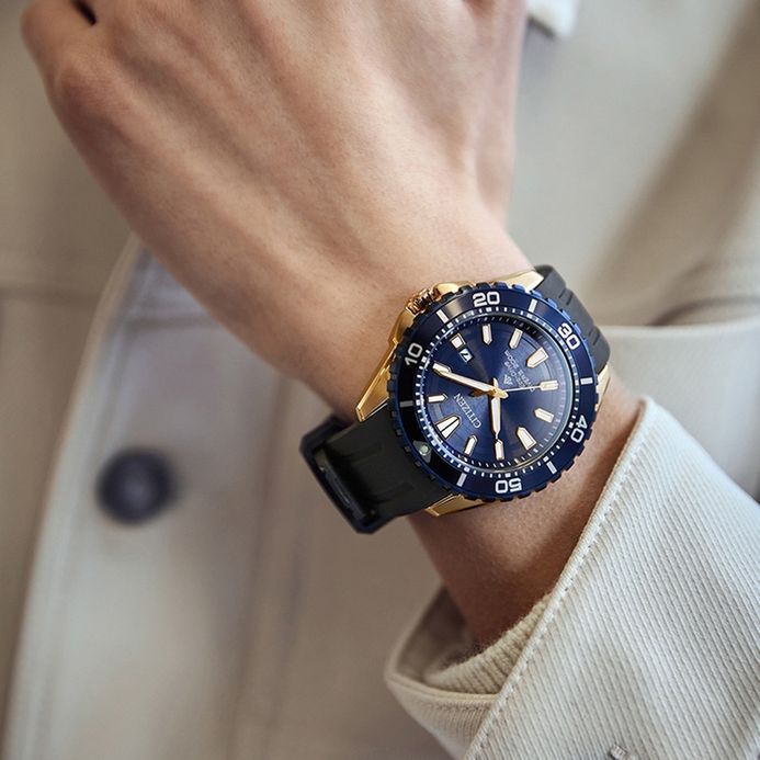 Citizen Promaster BN0196-01L Men Blue Dial Black Urethane Strap ...