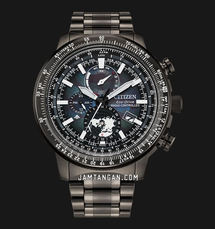 Citizen Promaster BY3005-56E Geo Trekker Eco Drive Blue Dial Stainless ...