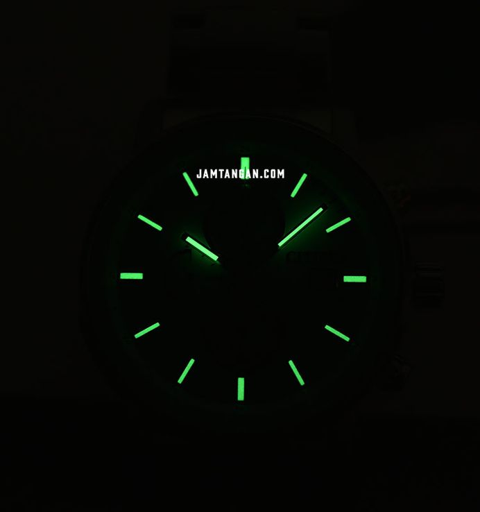 Citizen Eco Drive CA0840-87X Men Chronograph Green Dial Stainless Steel ...