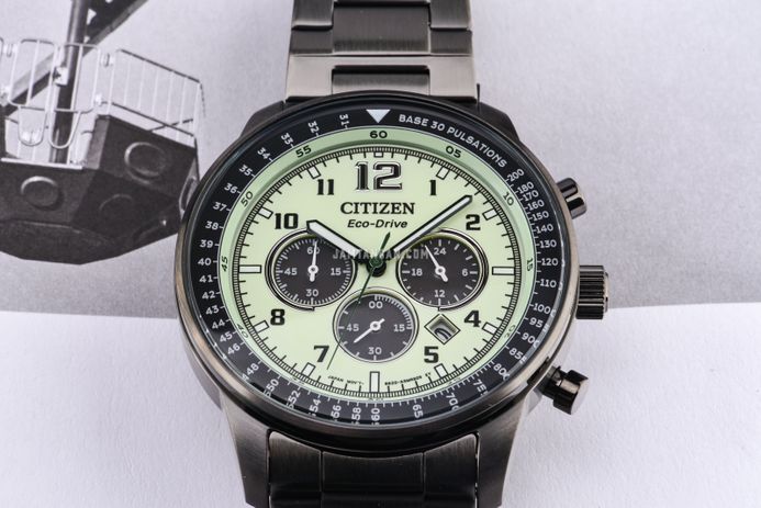 Citizen Eco Drive CA4507-84X Men Chronograph Luminous Dial Gunmetal ...