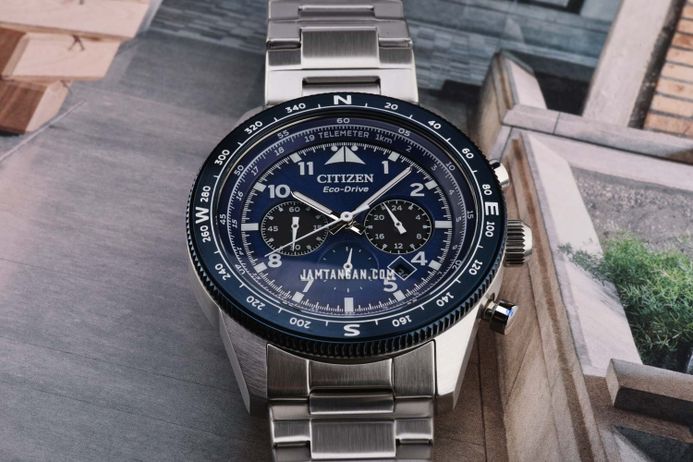 Citizen Eco Drive CA4554-84L Future Force Series Chronograph Blue Dial ...