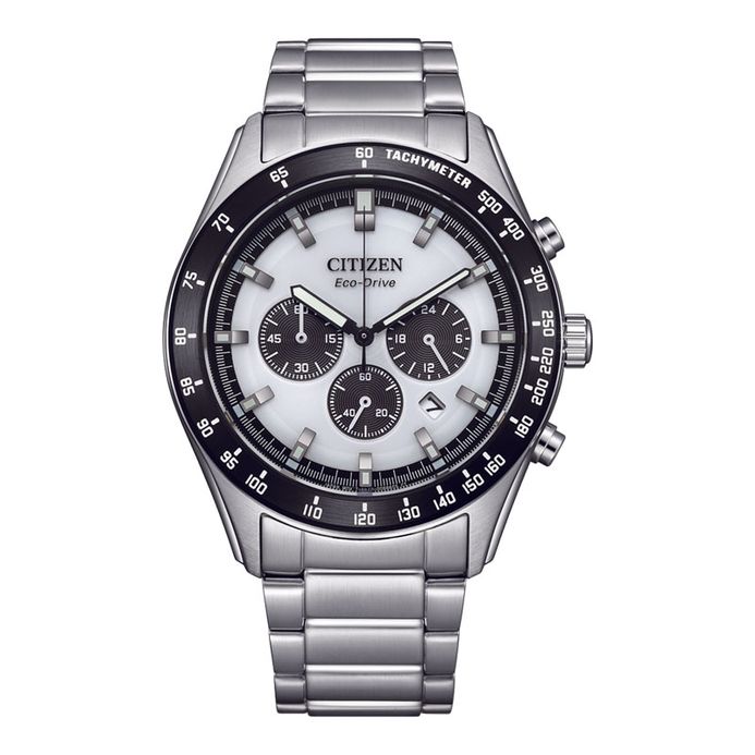Citizen Chronograph CA4674-58A Eco Drive Panda Grey Dial Stainless ...