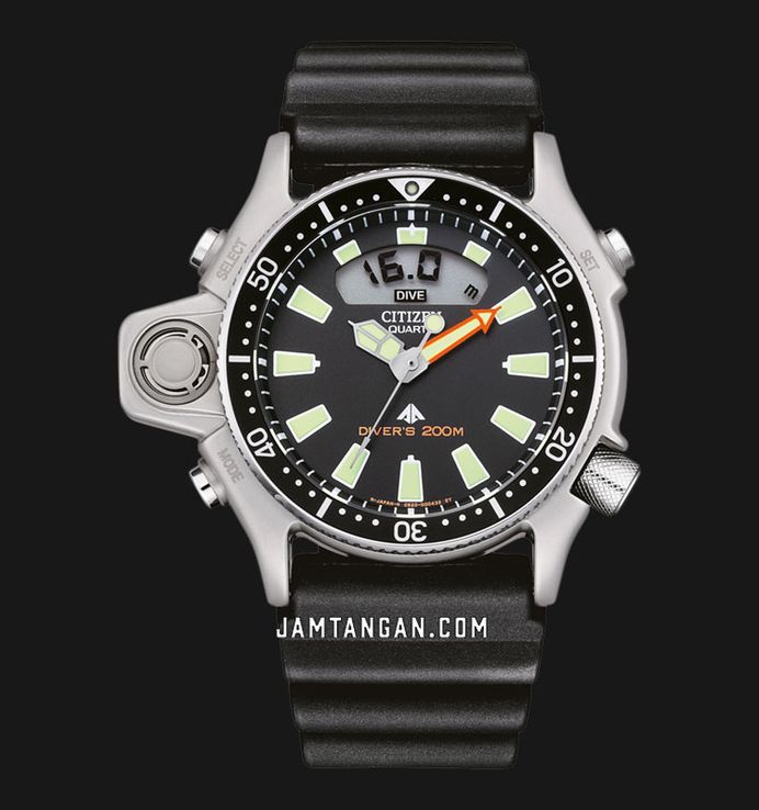 Citizen Promaster JP2000-08E Aqualand Black Dial Black Rubber Strap | Jamtangan.com