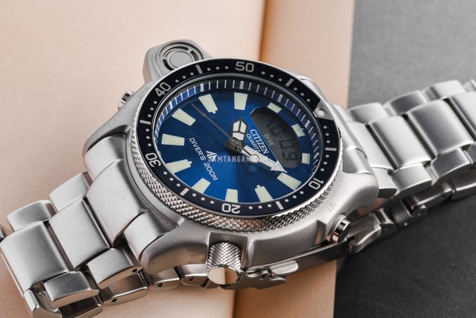 Citizen Promaster JP2000-67L Aqualand Blue Dial Stainless Steel Strap | Jamtangan.com