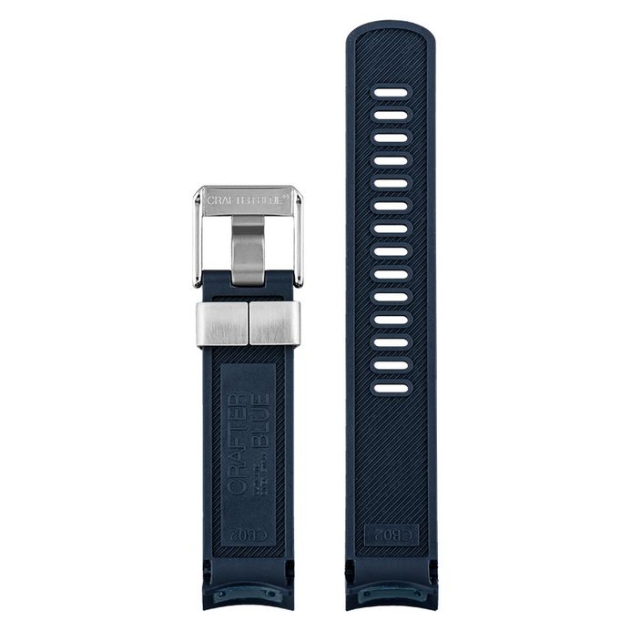 Strap Crafter Blue Sumo CB02-Sumo-Navy 20mm Curved End Rubber Strap ...