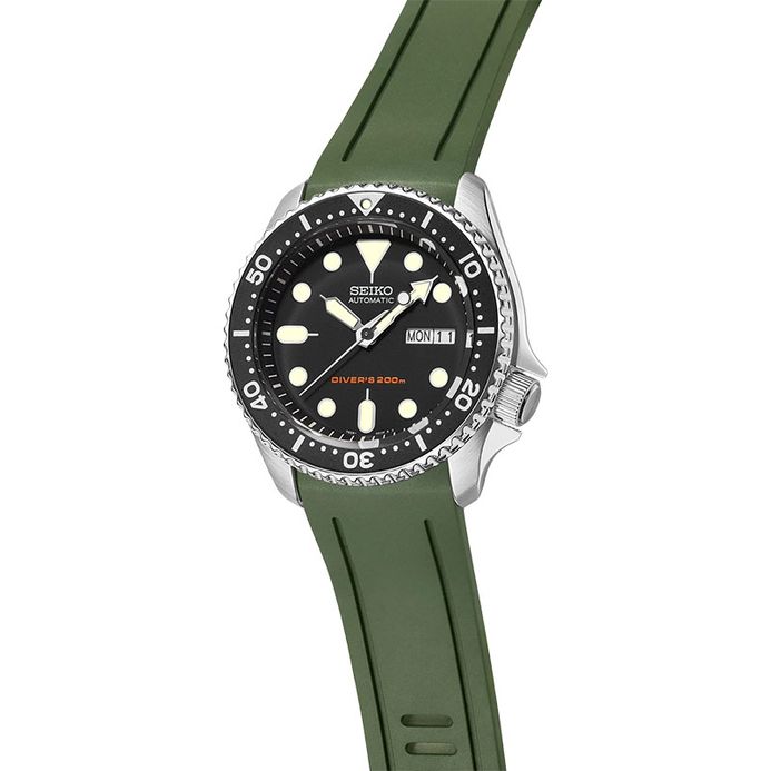 Strap Crafter Blue SKX CB05-SKX-Green 22mm Curved End Rubber Strap ...