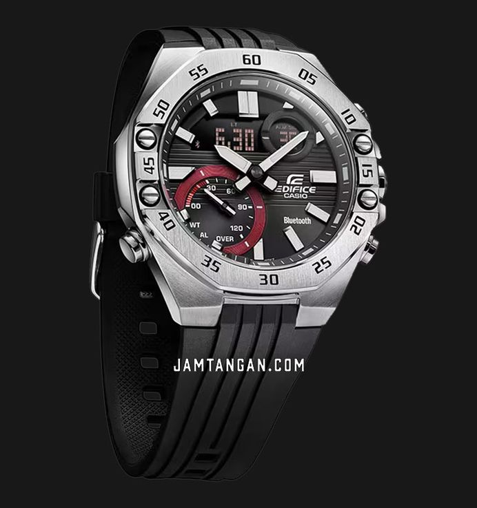 Casio Edifice ECB-10P-1ADF Men Digital Analog Black Dial Black Rubber ...