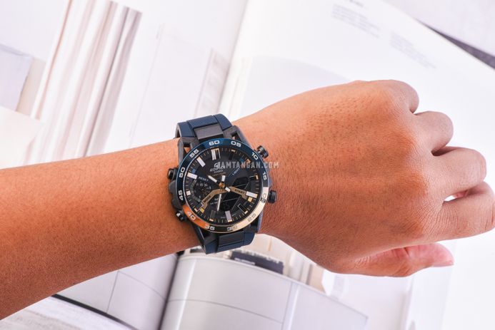 Casio Edifice ECB-2000NP-1ADF Nighttime Drive Series Digital Analog Dial Black Resin Band ...