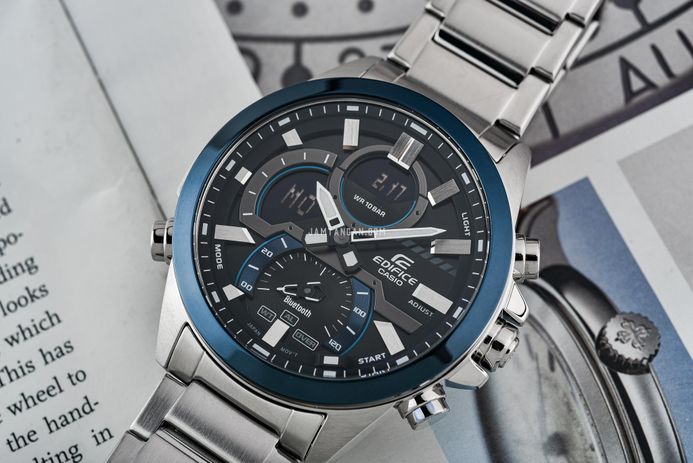 Casio Edifice ECB-30DB-1ADF Smartphone Link Model Digital Analog Dial Stainless Steel Band ...