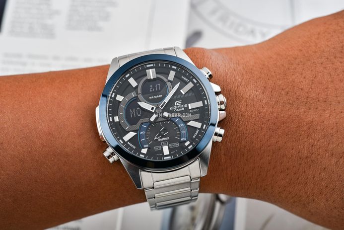 Casio Edifice ECB-30DB-1ADF Smartphone Link Model Digital Analog Dial Stainless Steel Band ...