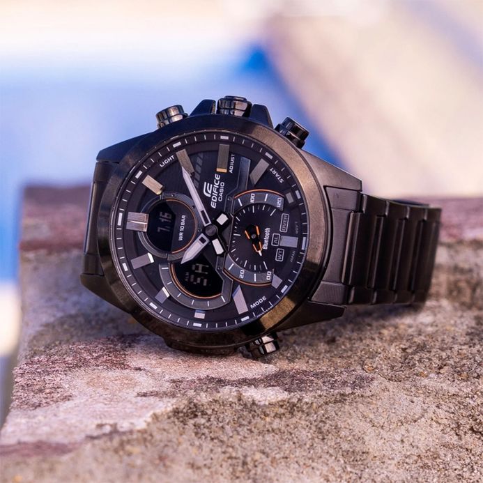 Casio Edifice ECB-30DC-1ADF Smartphone Link Model Digital Analog Dial Black Stainless Steel Band ...