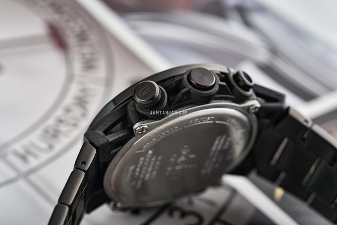 Casio Edifice ECB-40BK-1ADF Sospensione Men Black Dial Black Stainless Steel Band | Jamtangan.com