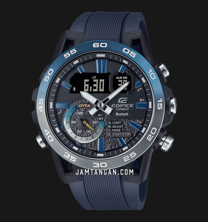 Casio Edifice ECB-40NP-1ADF Nighttime Drive Series Digital Analog Dial Blue Navy Resin Band ...