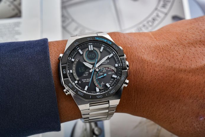 Casio Edifice ECB-950DB-1ADF Tough Solar Men Digital Analog Dial Stainless Steel Band ...