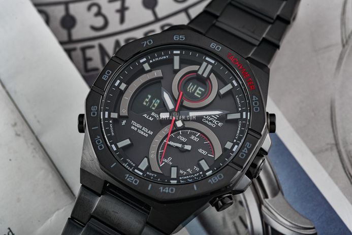Casio Edifice ECB-950DC-1ADF Tough Solar Men Digital Analog Dial Black Stainless Steel Band ...