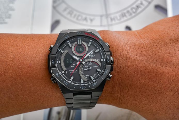 Casio Edifice ECB-950DC-1ADF Tough Solar Men Digital Analog Dial Black Stainless Steel Band ...