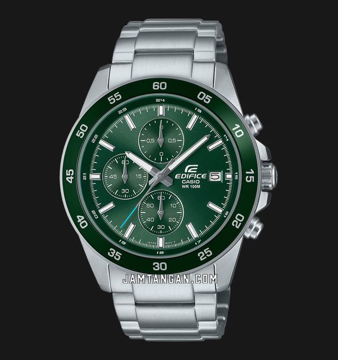 Casio Edifice EFR-526D-3AVUDF Chronograph Men Green Dial Stainless ...