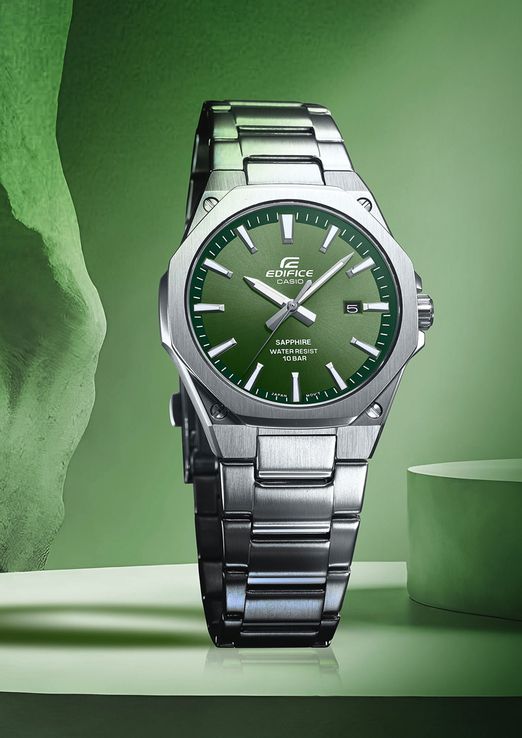 Casio Edifice EFR-S108DJ-3A EFR-S108DJ-3AJF Slim Line Green Dial ...