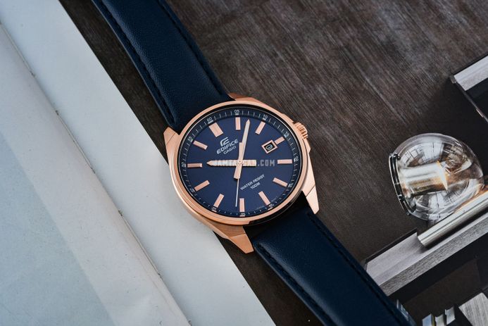 Casio Edifice EFV-150CL-2A EFV-150CL-2AVUDF Blue Dial Blue Leather Band ...