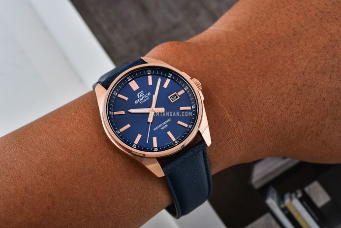 Casio Edifice EFV-150CL-2A EFV-150CL-2AVUDF Blue Dial Blue Leather Band ...