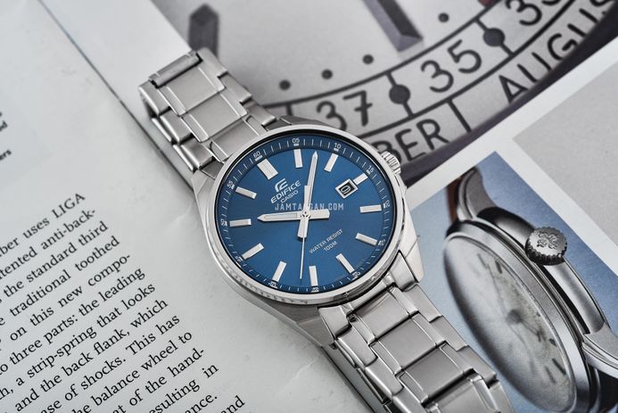 Casio Edifice EFV-150D-2A EFV-150D-2AVUDF Blue Dial Stainless Steel ...