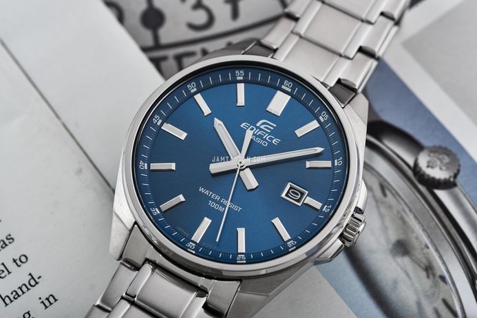 Casio Edifice EFV-150D-2A EFV-150D-2AVUDF Blue Dial Stainless Steel ...