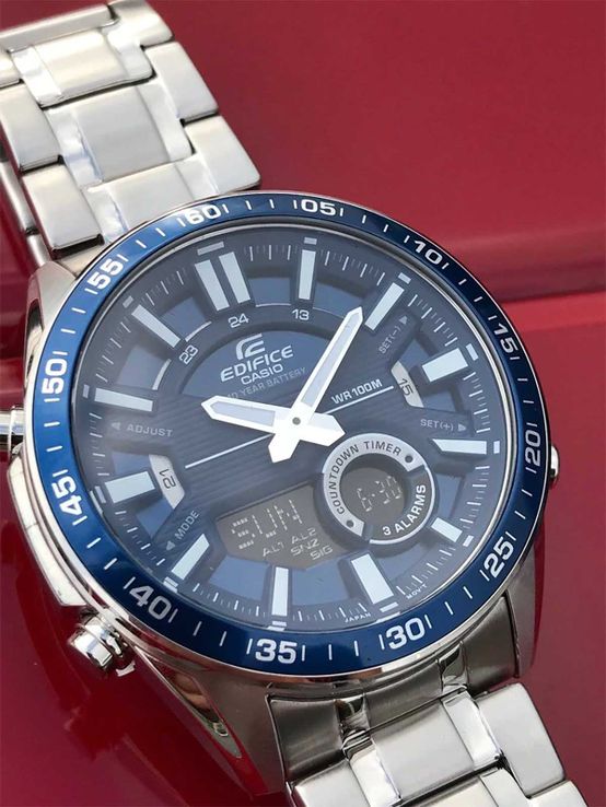 Casio Edifice EFV-C100D-2A EFV-C100D-2AVDF Chronograph Men Blue Dial ...