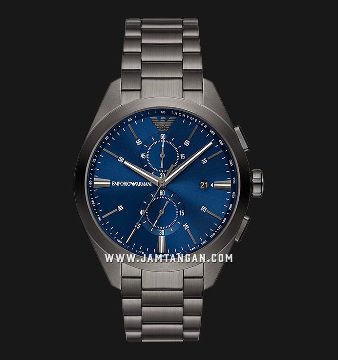 Emporio Armani Chronograph AR11481 Blue Dial Black Stainless Steel ...