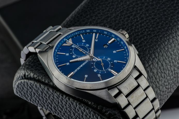 Emporio Armani Chronograph AR11481 Blue Dial Black Stainless Steel ...