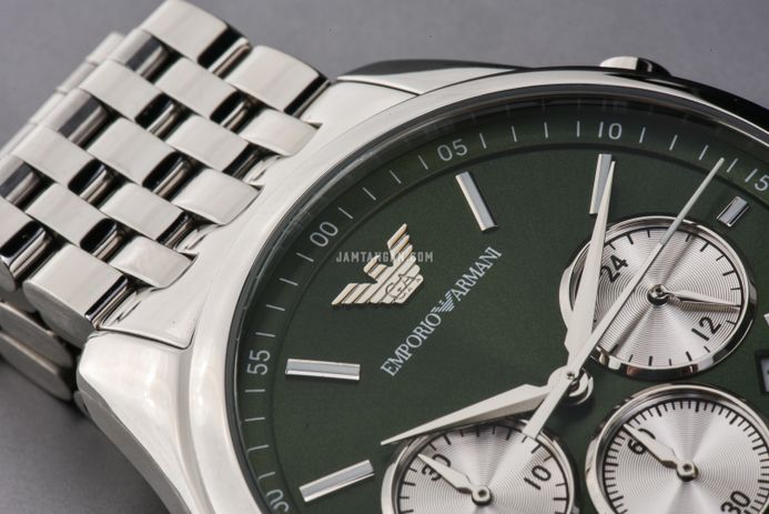Emporio Armani Chronograph AR11581 Men Green Dial Stainless Steel Strap ...