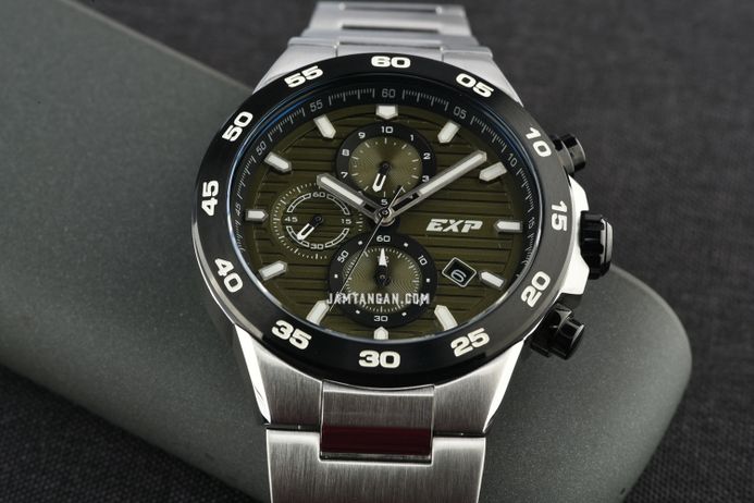 Expedition Chronograph E 6848 MC BTBGN Men Green Dial Stainless Steel ...