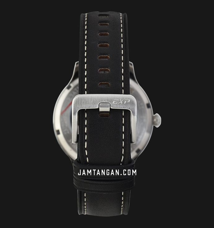 Expedition Automatic E 6853 MA LSSDN Men The Moon Green Dial Black Leather Strap | Jamtangan.com