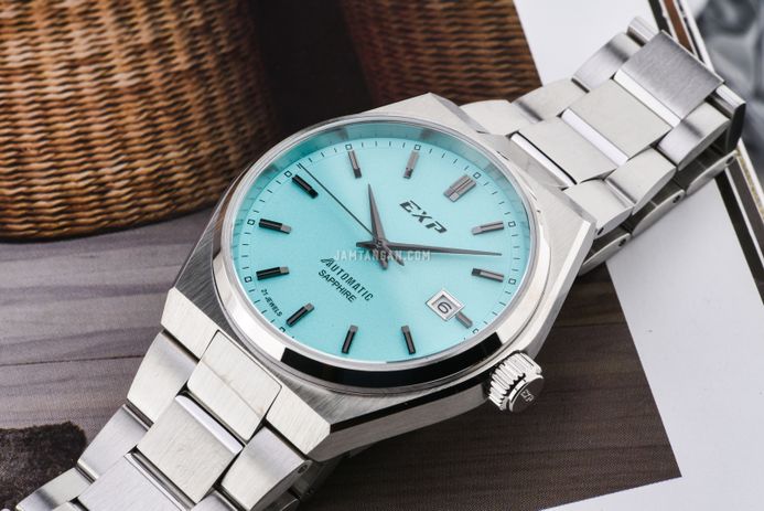 Expedition Automatic E 6857 MA BSSLB Men Baby Blue Dial Stainless Steel Strap | Jamtangan.com
