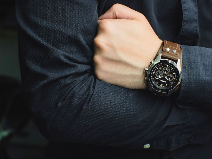 Fossil CH2891 Coachman Chronograph Black Dial Brown Leather Strap ...
