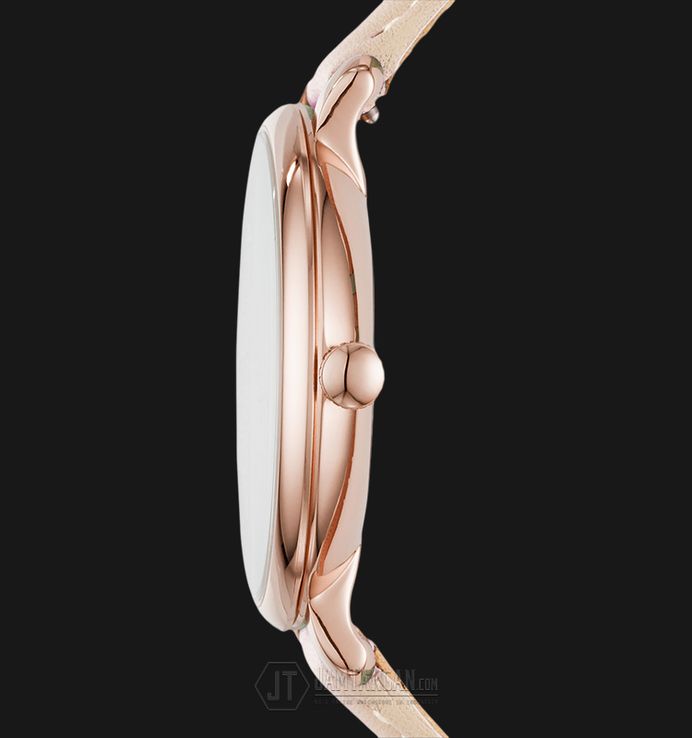 Fossil Jacqueline ES3988 White Dial Rosegold Blush Leather Strap ...