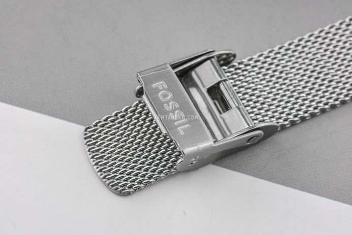 Fossil Carlie ES4432 Mini White Mother of Pearl Dial Mesh Strap ...