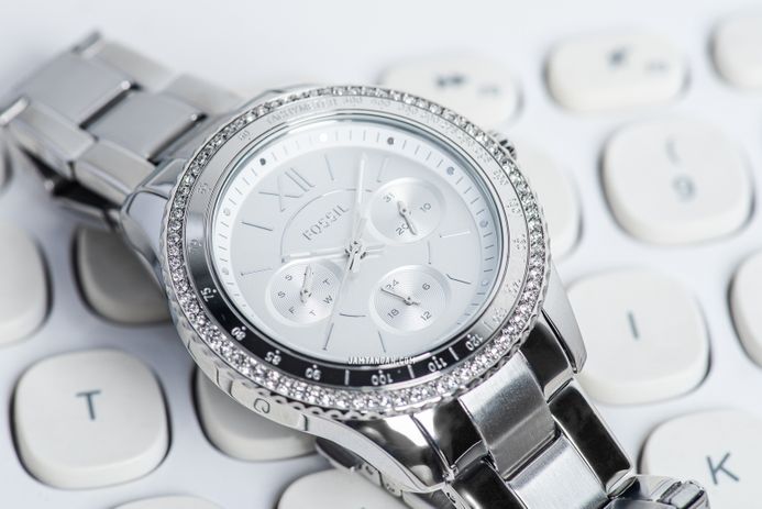 Fossil Stella ES5108 Sport Silver Dial Stainless Steel Strap ...