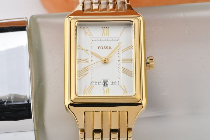Fossil Raquel ES5220 Ladies White Dial Gold Stainless Steel Strap ...