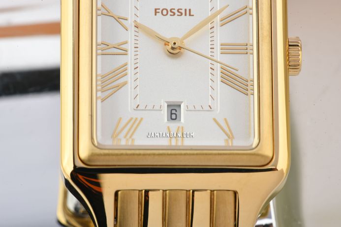 Fossil Raquel ES5220 Ladies White Dial Gold Stainless Steel Strap ...