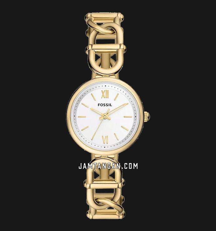 Fossil Carlie ES5272 Ladies Silver Dial Gold Stainless Steel Strap ...