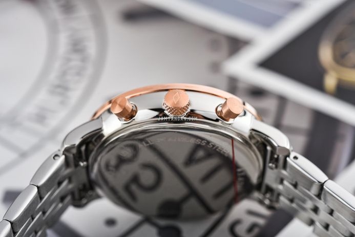 Fossil Neutra ES5279 Chronograph White Mother Of Pearl Dial Dual Tone ...