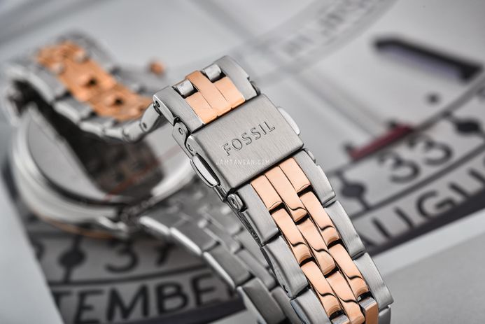 Fossil Neutra ES5279 Chronograph White Mother Of Pearl Dial Dual Tone ...